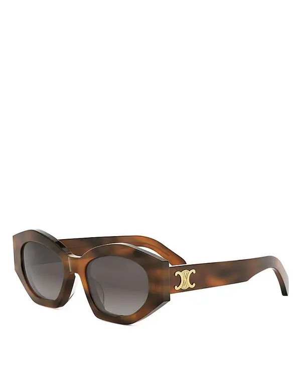 Celine Triomphe Havana Oval Sunglasses - Havana/brown