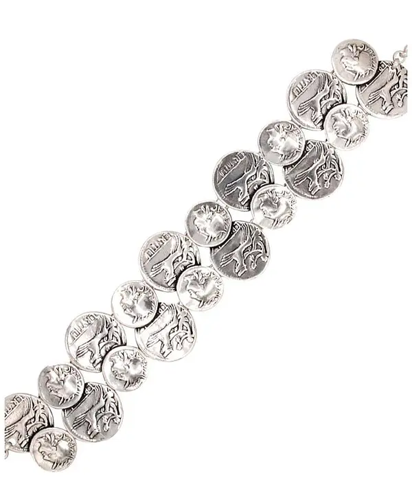 CXC Plated Gladiator Coin Choker - Silver