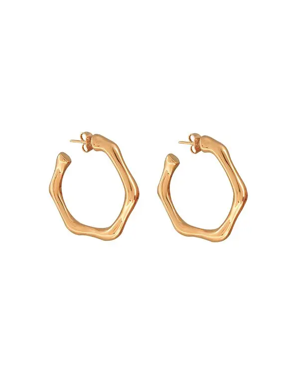 CXC Bamboo Hoop Earrings - Gold