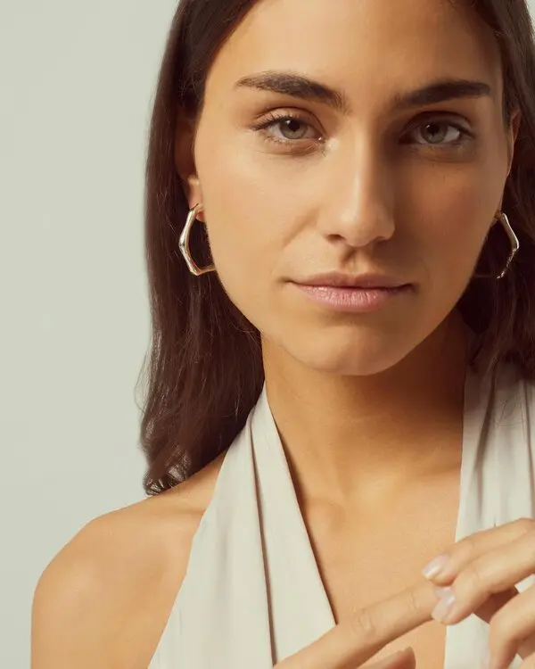 CXC Bamboo Hoop Earrings - Silver