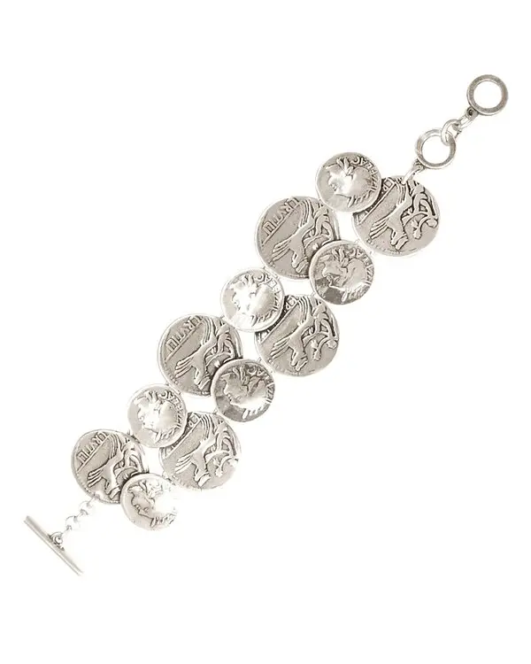 CXC Gladiator Coin Charm Bracelet - Silver
