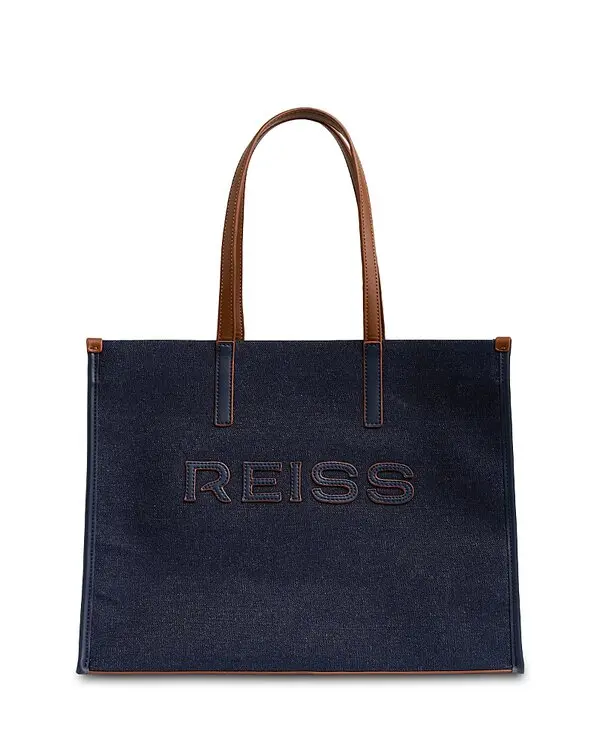 REISS Lala Logo Tote - Blue