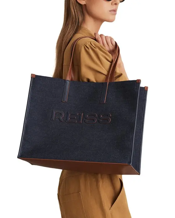 REISS Lala Logo Tote - Blue