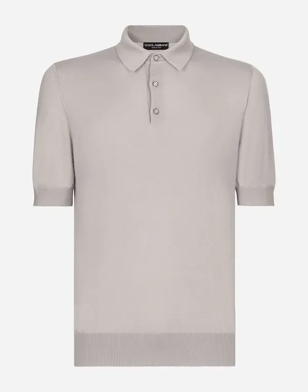 Dolce & Gabbana Silk And Cashmere Polo-shirt - Grey