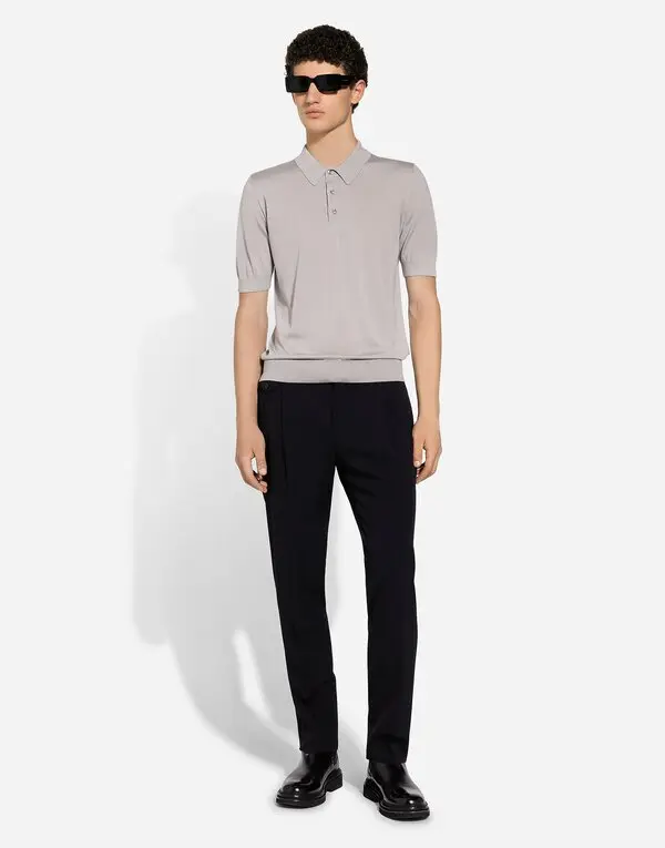 Dolce & Gabbana Silk And Cashmere Polo-shirt - Grey