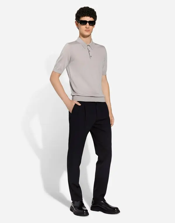 Dolce & Gabbana Silk And Cashmere Polo-shirt - Grey