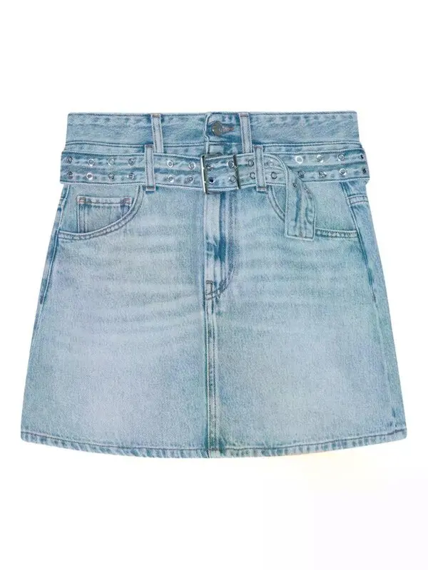GANNI Belted Denim Skirt