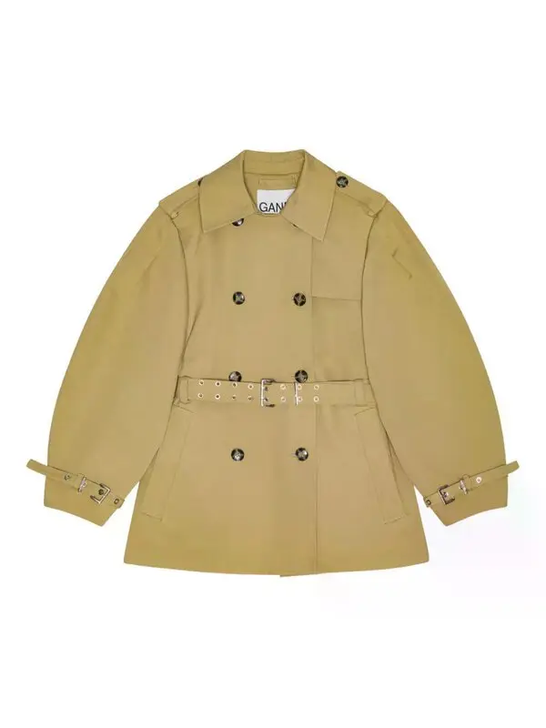 GANNI Balloon-sleeve Trench Coat
