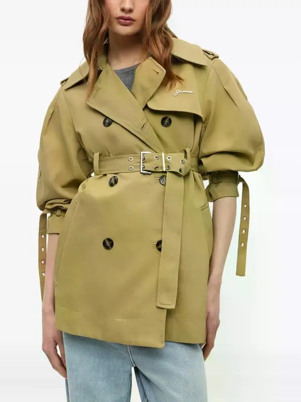 GANNI Balloon-sleeve Trench Coat