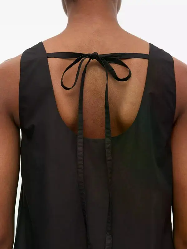 GANNI Poplin Ruffled Mini Dress - Black