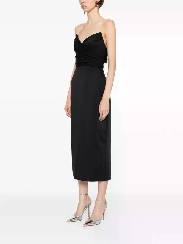 Amsale Draped Strapless Cocktail Dress In Black - 60% Off | Editorialist