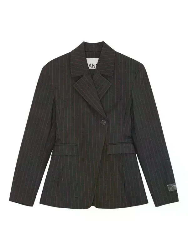 GANNI Off-centre Blazer - Black