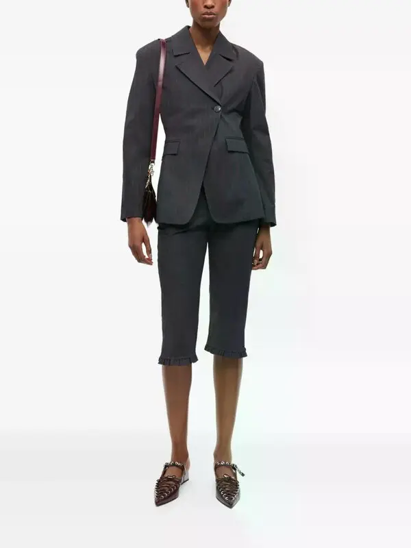GANNI Off-centre Blazer - Black