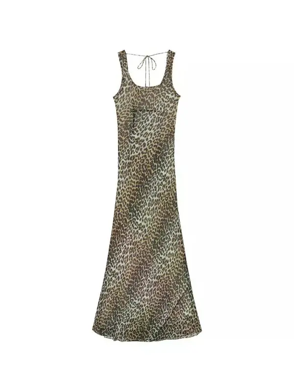 GANNI Leopard-print Dress - Neutrals