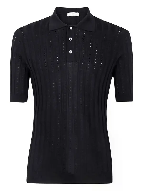 FILIPPO DE LAURENTIIS Knitted Polo Shirt - Black