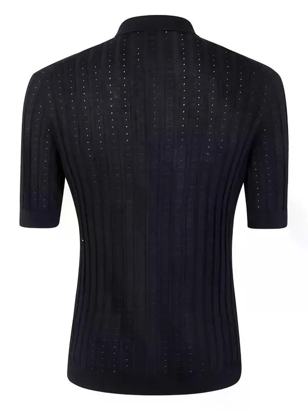 FILIPPO DE LAURENTIIS Knitted Polo Shirt - Black