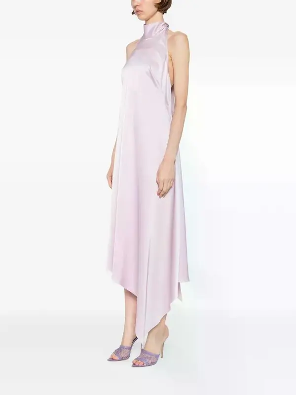 Amsale Asymmetric Halter Dress