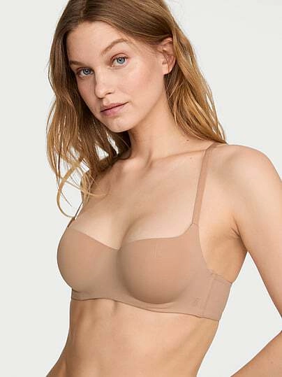 Victoria's Secret Cotton Logo Bra - Beige
