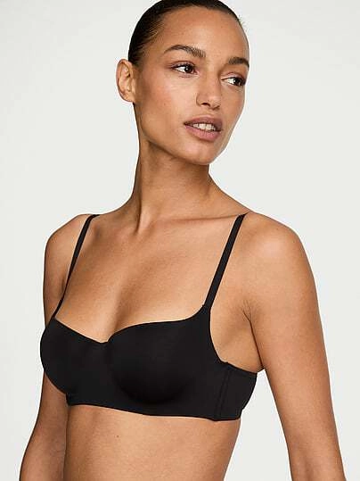 Victoria's Secret Cotton Logo Bra - Black