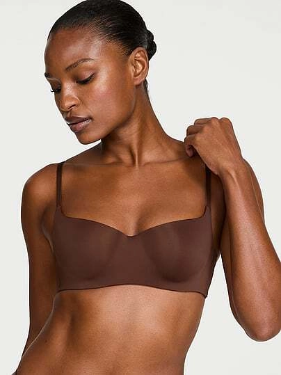 Victoria's Secret Cotton Logo Bra - Brown