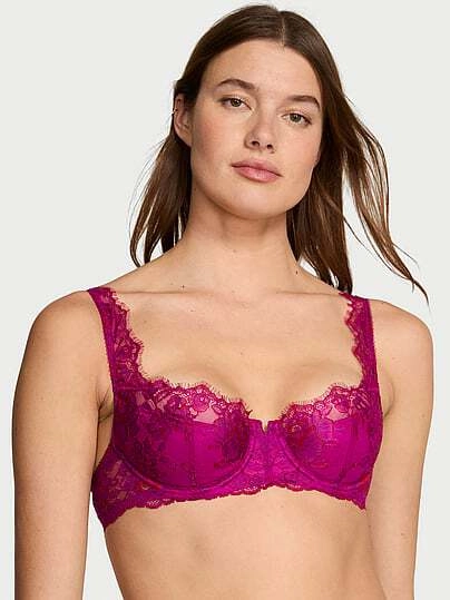 Victoria's Secret Very Sexy Rose Lace Uplift Balconette Bra - Multicolored