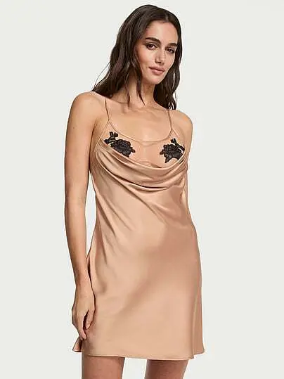 Victoria's Secret Satin Draped Mini Slip