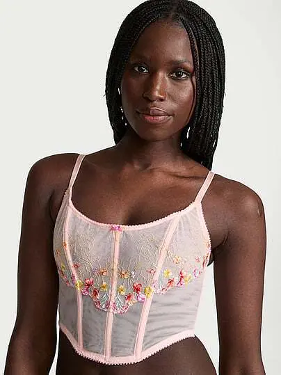 Victoria's Secret Dream Angels Bloom Embroidery Corset Top - Print