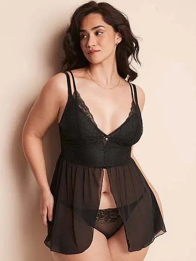 Victoria's Secret Adore Me Stevie Babydoll - Black