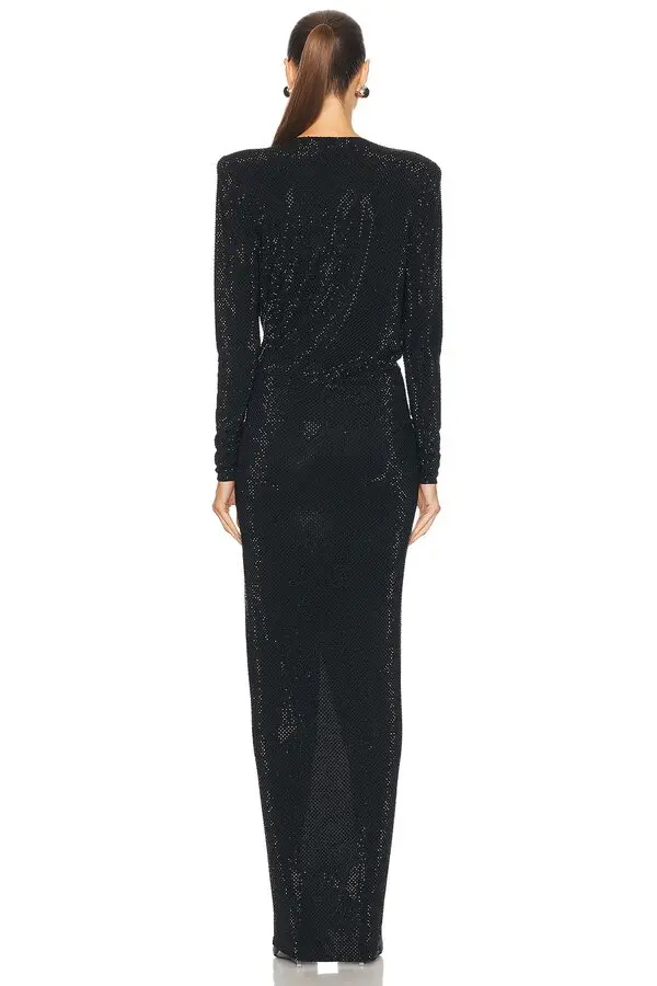 Alexandre Vauthier Macro Crystal Embellished Maxi Dress