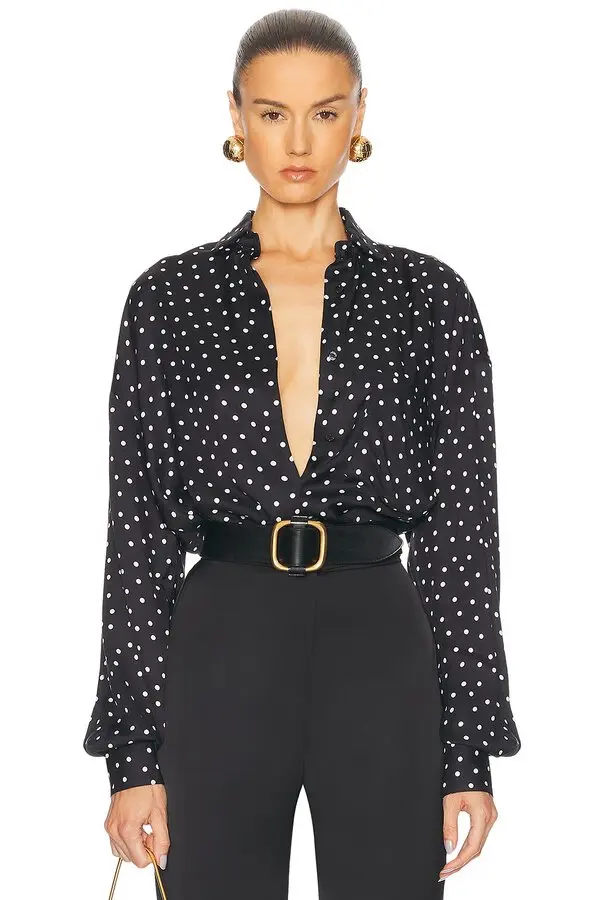 Alexandre Vauthier Polka Dot Button Down Top