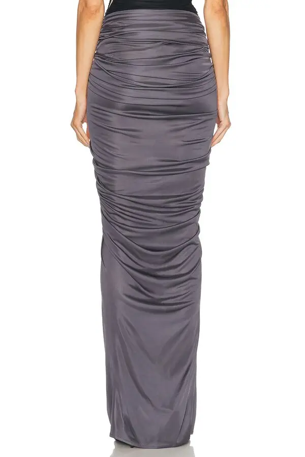 Atlein Ruched Long Skirt - Anthracite