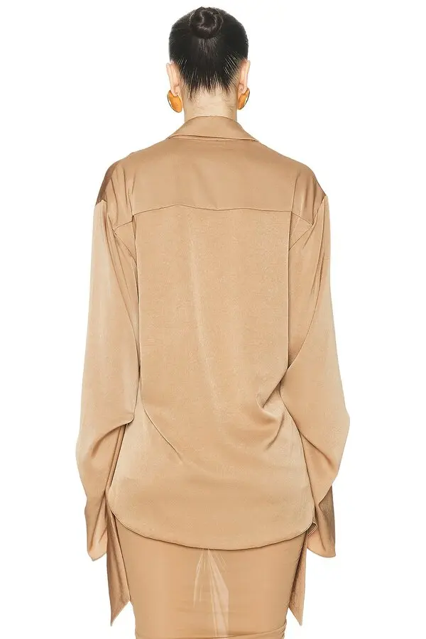 Atlein Draped Cropped Shirt