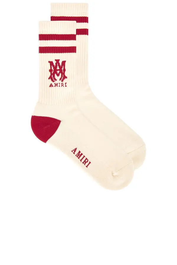 Amiri Ma Stripe Socks - Varsity Red