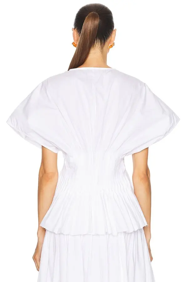 HOUSE OF DAGMAR Poplin V Neck Top
