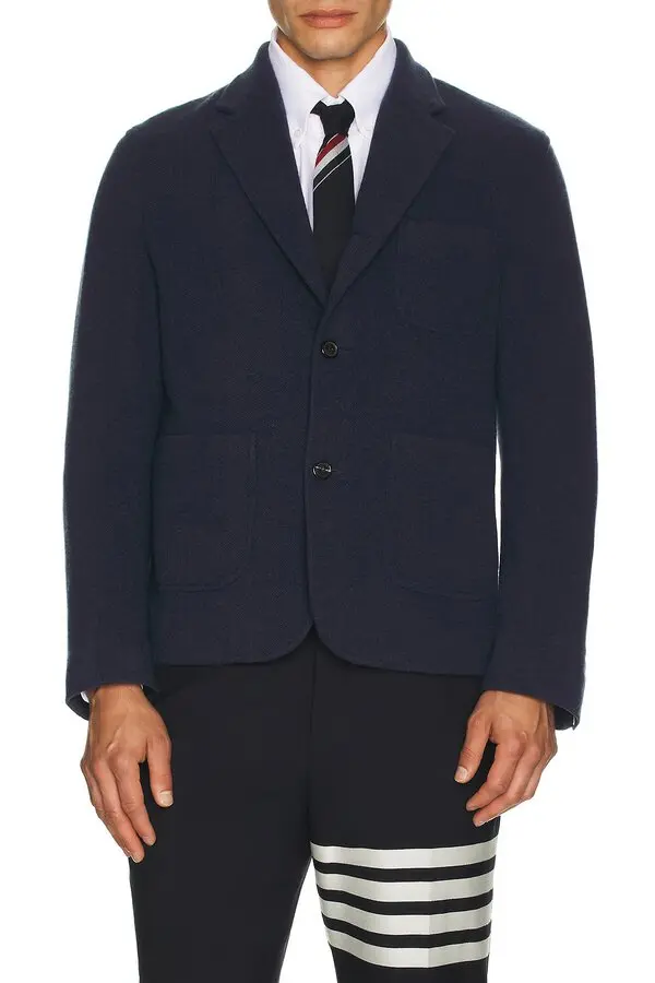 Thom Browne Sack Wool Jacket - Navy