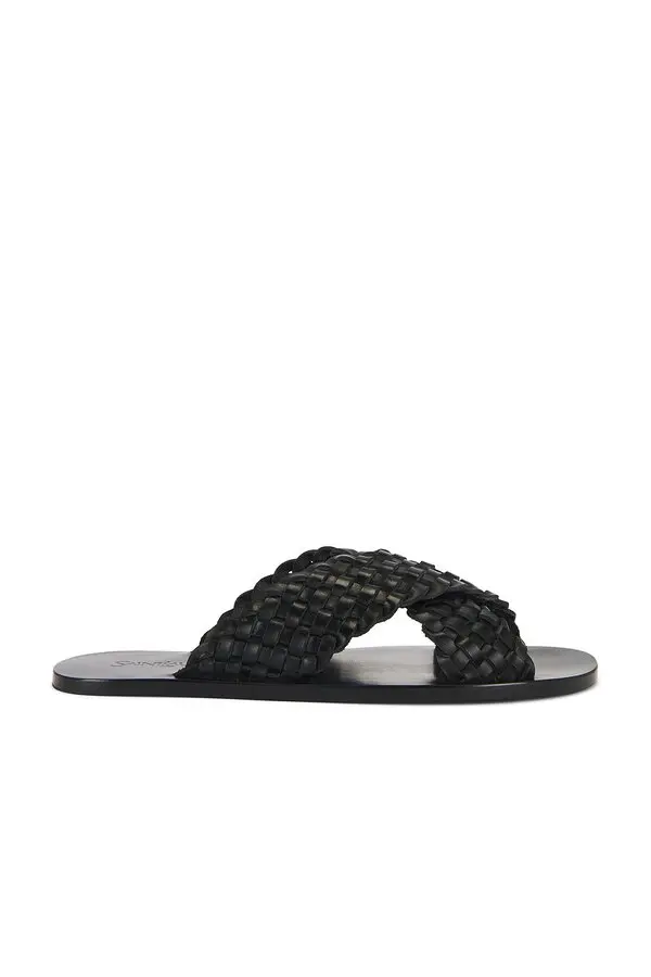 Saint Laurent Party Flat Sandal - Nero