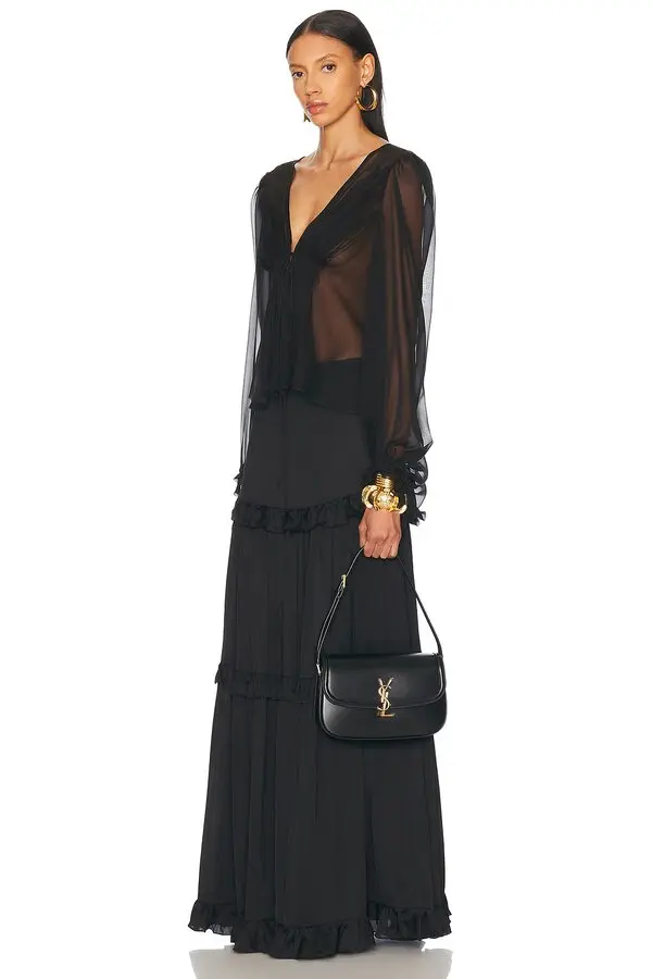 Saint Laurent Small Solferino Shoulder Bag - Nero