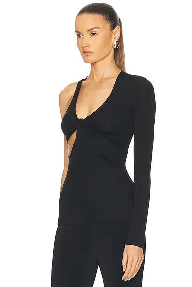 COURREGES Asymmetrical Jersey Top With Cut-out Detail