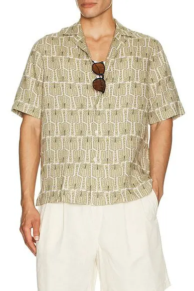 Frescobol Carioca Roberto Palmeira Printed Linen Shirt