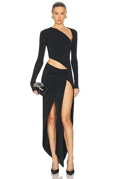 Alexandre Vauthier Asymmetrical Jersey Maxi Dress