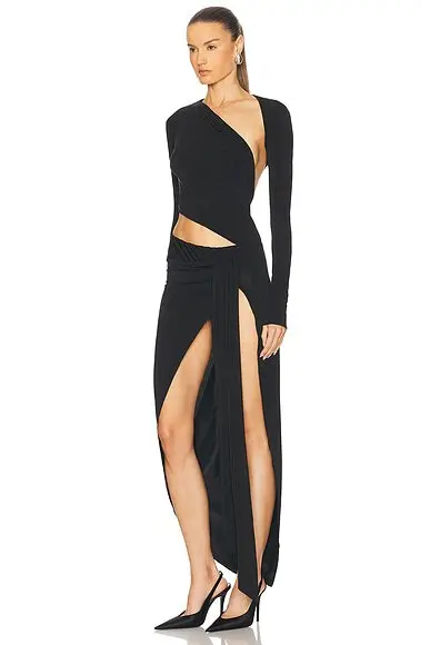 Alexandre Vauthier Asymmetrical Jersey Maxi Dress