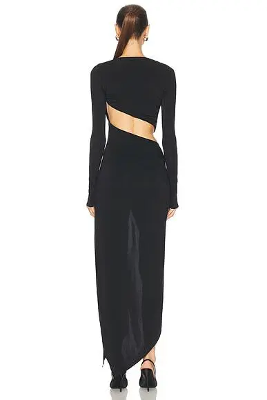 Alexandre Vauthier Asymmetrical Jersey Maxi Dress
