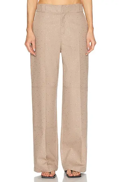Alexander Wang Embellished Mid Rise Workwear Pants