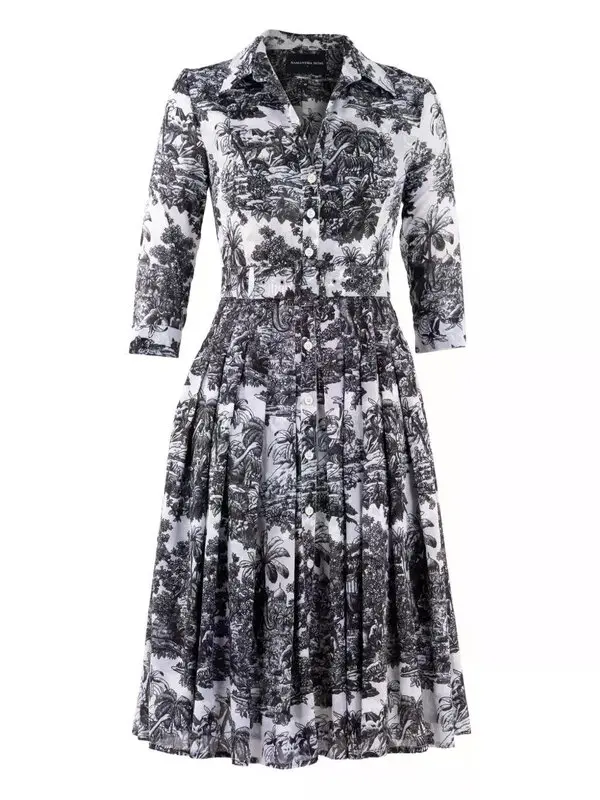 Samantha Sung Cotton Midi Shirt Dress - Black