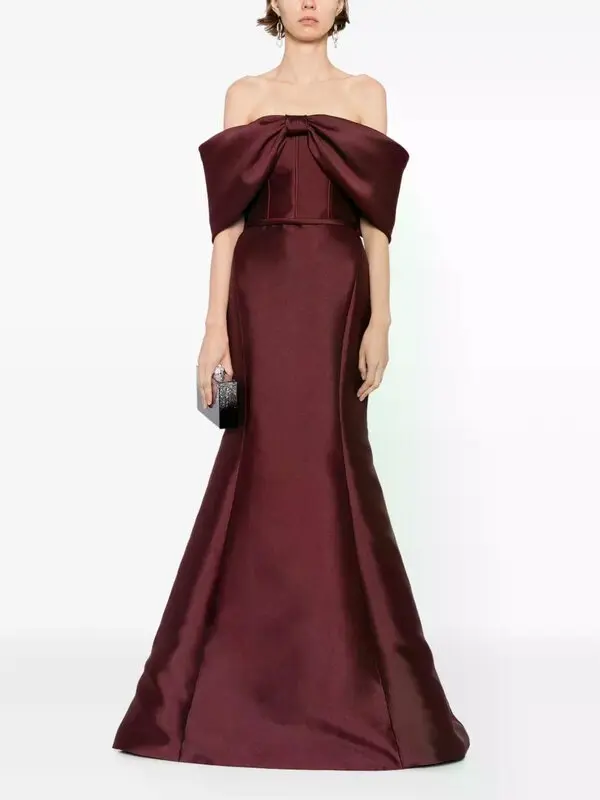 Amsale Off-shoulder Bow Gown