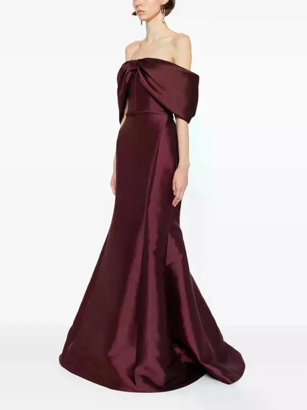 Amsale Off-shoulder Bow Gown