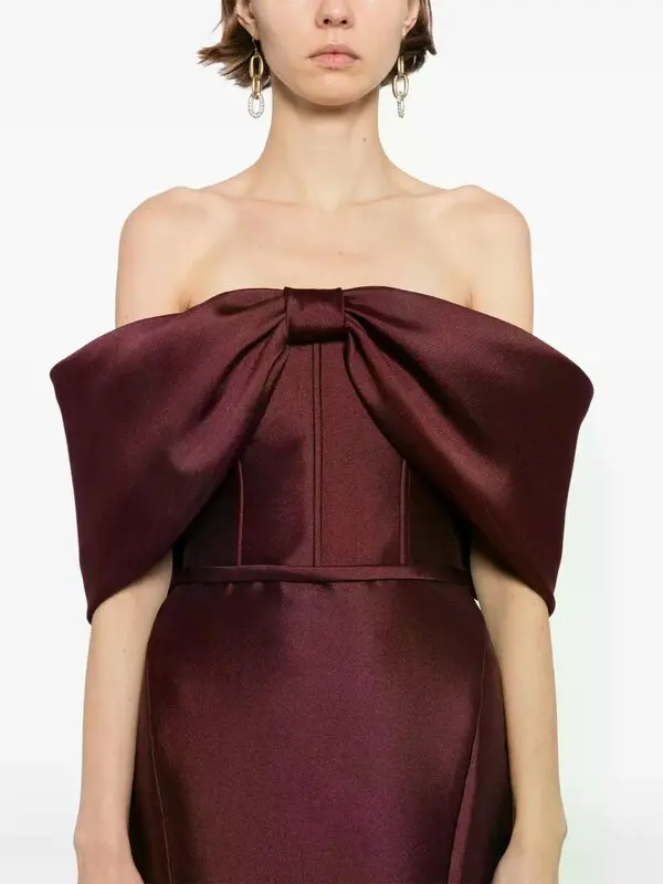 Amsale Off-shoulder Bow Gown