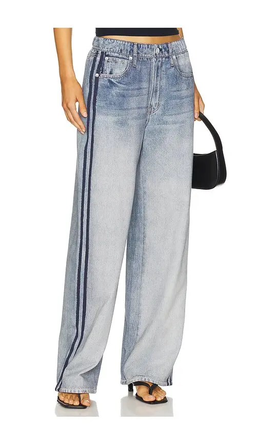 Rag & Bone Rb Miramar Wide Leg Track Jeans - Blue