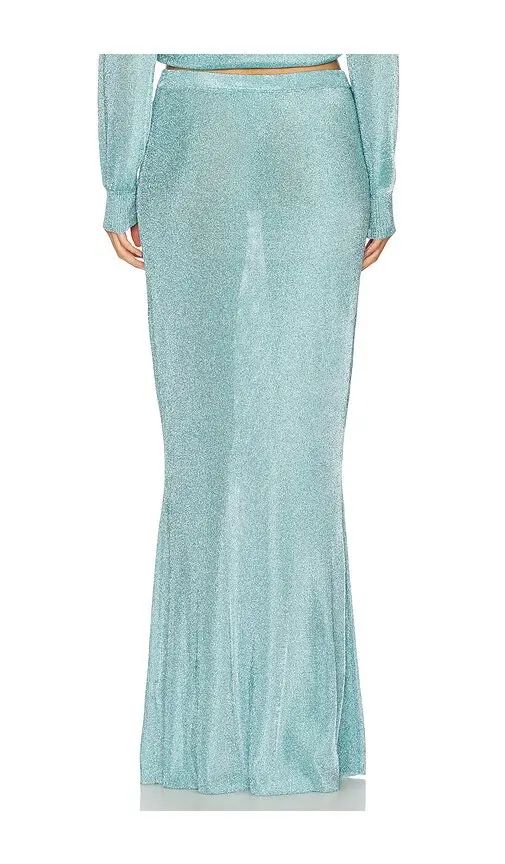SEROYA Harmony Metallic Knit Skirt - Bue