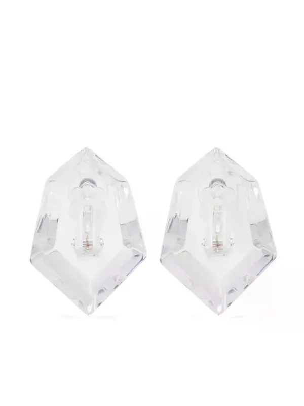 MONIES Transparent-design Clip-on Earrings - White